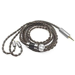 Youkamoo 2.5mm Balanced 8 Core Silver Plated Braided Earphone Replacement Upgrade Cable Silver Plated Wire Earphone Cable for SE215 SE425 UE900s TIN T2 T3 BGVP (MMCX)