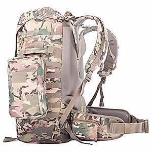 BACKFERRY Large Military Backpack Army Rucksack with Internal Frame Hydration and MOLLE Compatible. Top and Front Load for Wild Camping Backpacking Hiking Bushcraft Adventure 60L