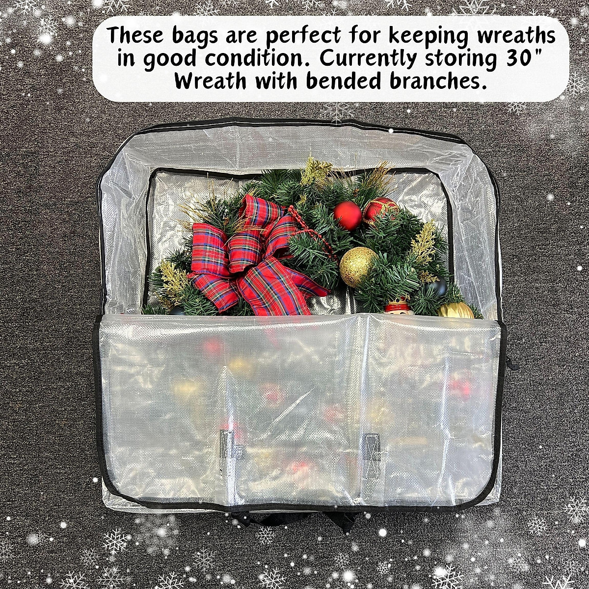 VENO 5 Pack Moving Bags, Wreath Storage Bag, Garland Container, Moving and Packing Supplies for College. Moving Boxes Alternative, Under the Bed Storage, Storage Bags for Comforter (Clear, 5 Pack)