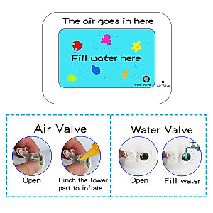 YGJ Inflatable Tummy Time Mat Premium Kids Boys Girls Water Play Mat for Infants, Strengthen Your Kids Boys Girls Muscles, Portable Blue