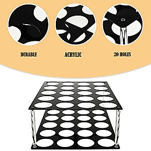 Vinyl Roll Storage Rack 20 Holes Acrylic Vinyl Rolls Holder Organizer Display Storage Stand for Art Craft Paper Room Decor (Aperture 2 Inch)