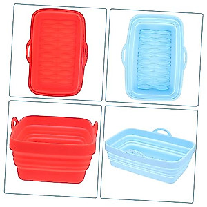 UPKOCH 2pcs Air Fryer Pan Non Stick Baking Pan Silicone Air Fryer Deep Fryer for Home Air Fryer Silicone Rectangular Toaster Oven Pans Silica Gel Silicone Liner for Home Air Fryer Tool