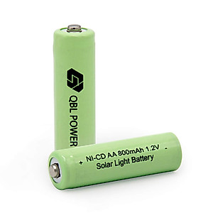 QBLPOWER Nicd AA 800mAh 1.2V Rechargeable Solar Lights Batteries for Garden Lights, Remotes, Mice(Pack of 8)