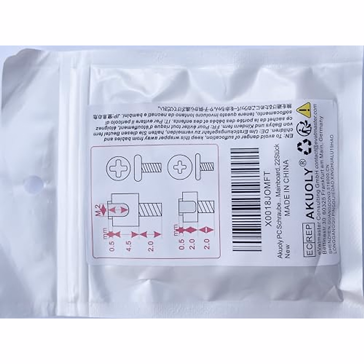 Akuoly PC Screws M.2 SSD NVMe Screw Set for ASUS Motherboard, 22 Pieces