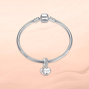 Annmors 925 Sterling Silver Charms for Bracelets and Necklaces Mother & Daughter Dangle Pendants Love Charms Jewelry Gift for Women