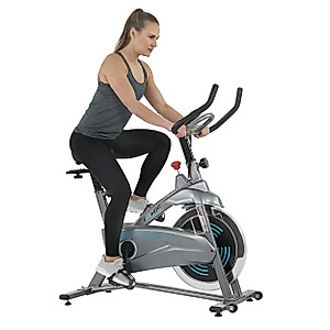 EFITMENT Indoor Cycling Bike, Magnetic Resistance Belt Drive Exercise Stationary Cycle w/ Digital Monitor, Pulse Grips, Ipad/Tablet Holder, Chromed Flywheel