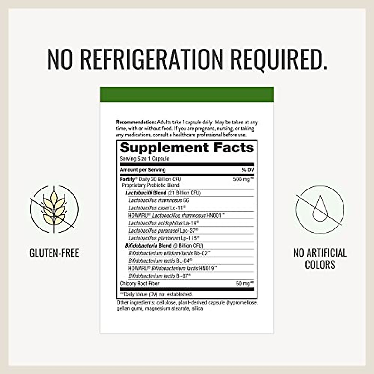 Nature's Way Fortify Daily Probiotic + Prebiotic for Men and Women, 30 Billion Live Cultures, Digestive and Immune Health Support* Supplement, 30 Capsules