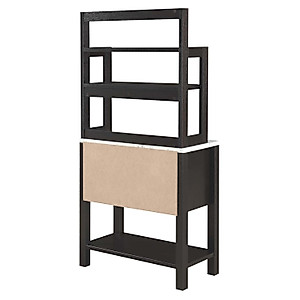 Convenience Concepts Newport Serving Bar, White Faux Marble/Espresso