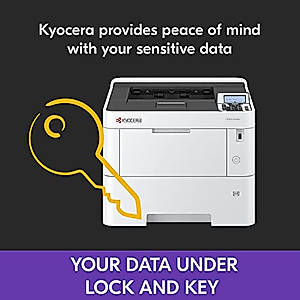 Kyocera ECOSYS PA4500x Monochrome Laser Printer, 47 ppm, 600 x 600 dpi and Up to Fine 1200 dpi, 600 Sheet Tray, 100 Sheet MPT, Duplex, 5 Line LCD w/Hard Key Panel, Gigabit Ethernet, USB, 512 MB