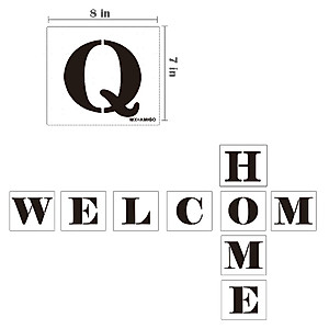 MX-Amigo 7x8 Inch “A-Z”Scrabble Letters Wall Decor, Stencils for Painting Signs Reusable Title Stencils for Painting on Wood Laser Cut Painting Stencil for Home Décor,DIY Projects Art and Craft