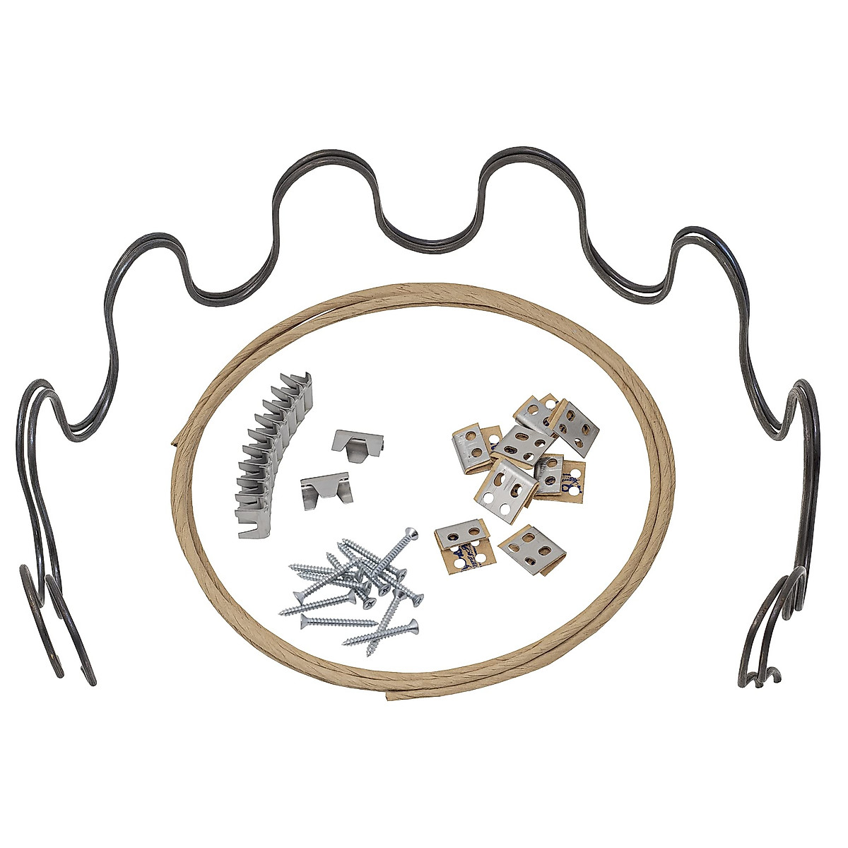 House2Home 31" Couch Spring Repair Kit to Fix Sofa Support for Sagging Cushions - Includes 2pk of Springs, Upholstery Spring Clips, Seat Spring Stay Wire, Screws, and Installation Instructions