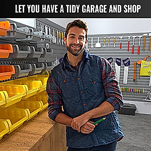 XDOVET Garage Organizer Bins, 30PC Wall Mount Storage Small Parts Bins With Peg Board And Install Screws, Store Your Nuts, Bolts, Screws, Nails, Beads
