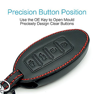 Compatible with fit for 2007-2016 Infiniti FX35 FX37 FX50 G25 G35 G37 Q40 Q60 Q70 QX60 QX70, Nissan Altima GT-R Maxima Murano Versa Leather Keyless Entry Remote Control Key Case Cover Protecter