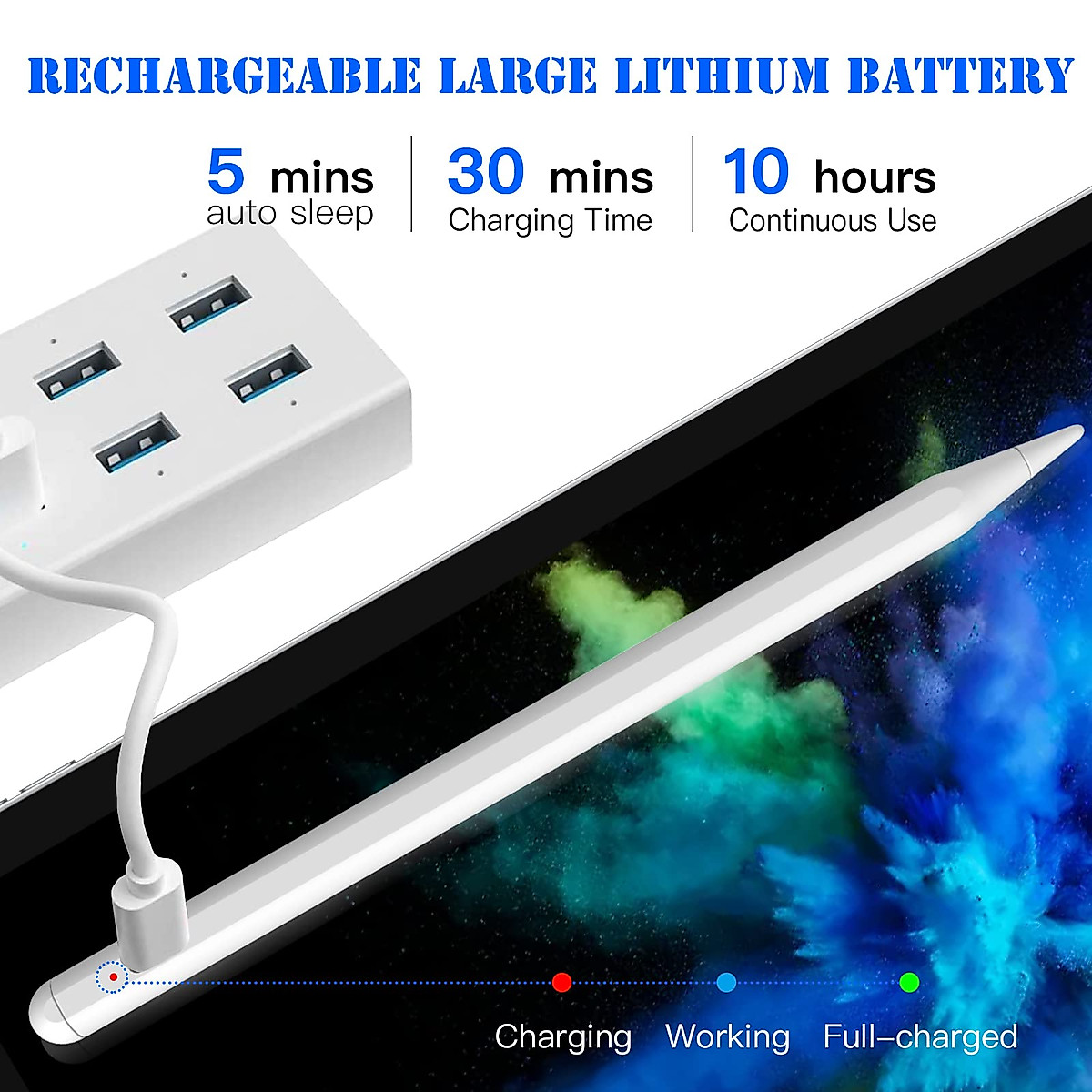 Stylus Pencil for Apple iPad Pro 6th 2022 12.9/11inch, iPad Pro 5th/4th Generation, iPad Air 5th &4th Generation, iPad 10th 9th 8th 7th 6th Generation, iPad Mini 5/6, Precise Writing [Tilt Creative]