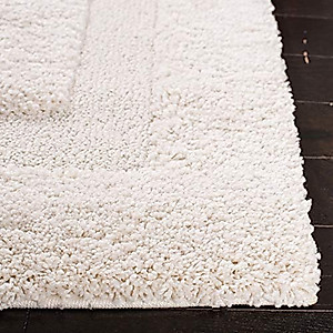 SAFAVIEH Florida Shag Collection Area Rug - 5'3" x 7'6", Creme & Creme, Border Design, Non-Shedding & Easy Care, 1.2-inch Thick Ideal for High Traffic Areas in Living Room, Bedroom (SG454-1111)