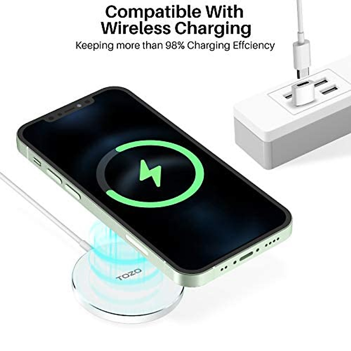 TOZO W6 Wireless Magnetic Charger Compatible for iPhone 14/14 Plus/14 Pro/14 Pro Max/13 Series/12 Series Aviation Aluminum Computer Numerical Control Technology Fast Charging Compatible for Magsafe