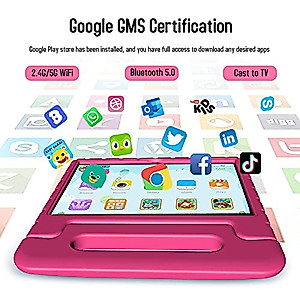 ITDULCET Kids Tablet 10 inch, 4GB +64GB Tablet for Kids, Android 12 2.4/5G WiFi, 2MP+5MP Dual Camera 1200 * 800 HD IPS Touchscreen, Family Link for Parental Control with Kid-Proof Case, 6000mAh