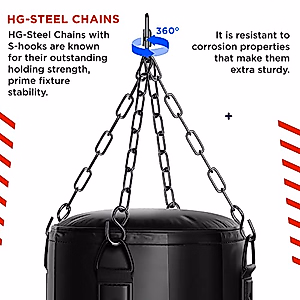 RDX Heavy 5FT Punching Bag for Pro Training, 55lbs Pre Filled with 110lbs Max Filling Capacity, 3PC Boxing Bag Set with Gloves Hanging Steel Chain, Kickboxing MMA Muay Thai BJJ Karate Home Gym Fitness
