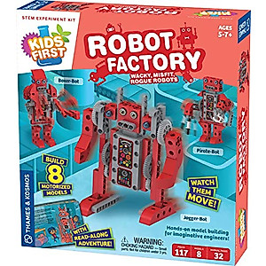 Thames & Kosmos Kids First Robot Factory: Wacky, Misfit, Rogue Robots STEM Experiment Kit | Hands-on Model Building for Young Engineers | Build 8 Motorized Robots | Play & Learn with Storybook Manual