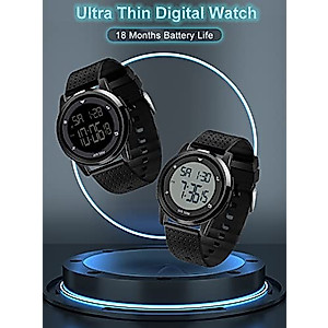 CakCity Digital Sports Waterproof Watch Stopwatch Alarm Military Time Ultra-Thin Men and Women Outdoor Watch