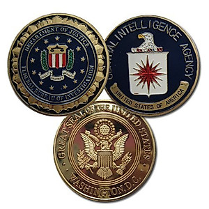 lovesports2013 Lots of 2 FBI CIA 24K G-P Challenge Coin