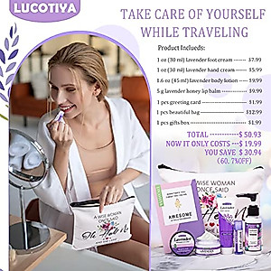 Birthday Gifts for Women Travel Size Toiletries Kit Travel Essentials for Women Gifts for women Self Care Gifts for Best Friends,Mom, Teacher,Grandma Lavender Lotion Gifts for Her Lip Balm