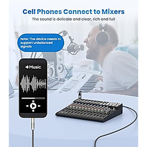 tisino 3.5mm to XLR Cable Unbalanced Mini Jack 1/8 inch to XLR Male Adapter Microphone Cord - 10ft/3m