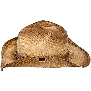 Peter Grimm Mens Straw Round Up Cowboy Hat