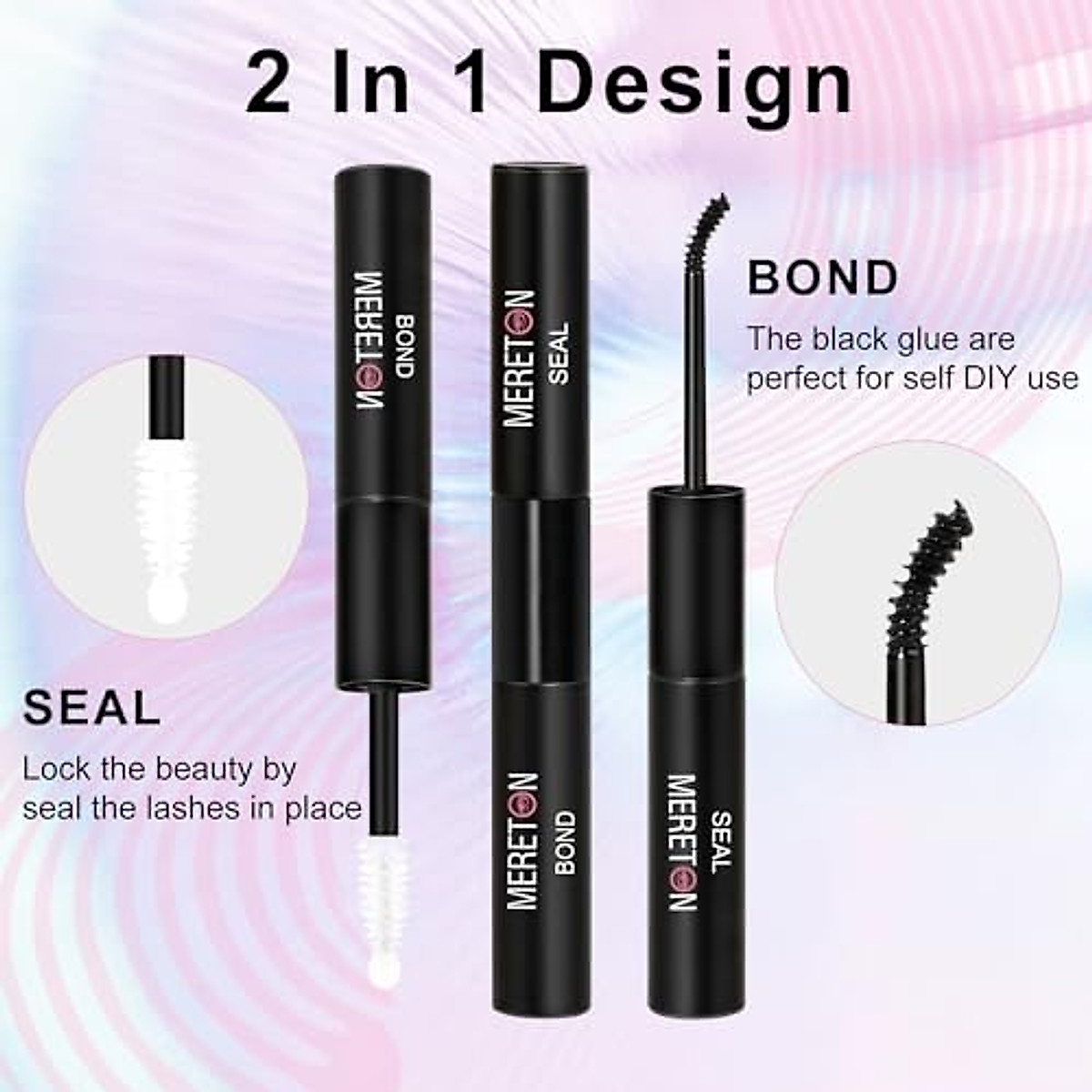Lash Bond and Seal, Lash Cluster Glue for DIY Eyelash Extensions,Individual Lash Glue for Cluster Eyelash, Strong Hold, Eye Lash Glue for Personal Makeup Use (Black01 Bottle)