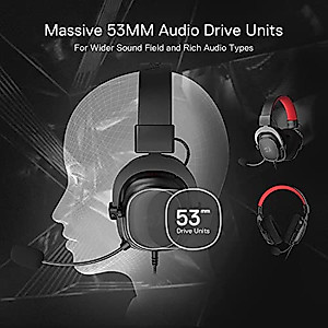 Redragon H510 Zeus-X RGB Wired Gaming Headset - 7.1 Surround Sound - 53MM Audio Drivers in Memory Foam Ear Pads w/Reliable Fabric Cover- Multi Platforms Headphone - USB Powered for PC/PS4/NS