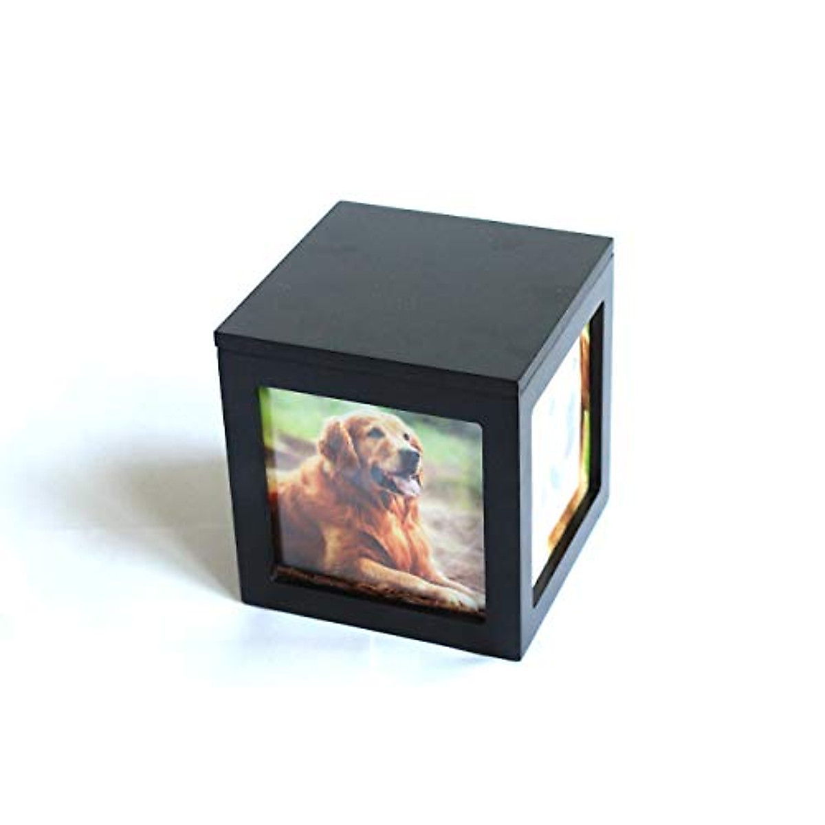 Heavenly Home Pet Keepsake Multiple Photo Cube Pet Urn for 1 to 4 Pictures Cremation Memorial for Pet Lovers Acrylic Glass Photo Protector Resting Place for Cat or Dog (90 Cubic Inches)