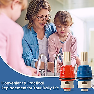 Dreyoo 2 Pack Hot Cold Faucet Cartridge Replacement Compatible with Pfister 9100310/Pfister 9100320, Hot Cold Water Handle Faucet Ceramic Cartridge