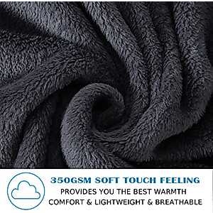 OBOEY Fleece Blanket 350GSM Bed Throw Blankets, Lightweight Microfiber Anti-Static Blanket- 50x60 inches Dark Grey