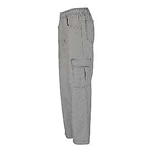 Mercer Culinary M61071HTL Genesis Women's Chef Cargo Pant in Hounds Tooth, Large, Black/White
