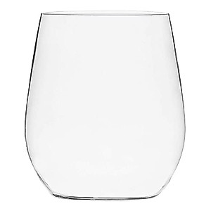 Munfix 48 Pack Plastic Stemless Wine Glasses Disposable 12 Oz Clear Plastic Wine Cups Shatterproof Recyclable and BPA-Free