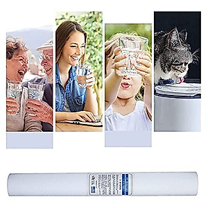 Whole House Water Filter, Home Water Filter, 1/5 Micron, Sediment Water Filter Replacement Cartridge PP Cotton Filter for Reverse Osmosis Water Filter System Under Sink Well Water,20inch/1 micron,3pcs