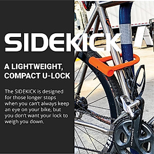 OTTOLOCK Sidekick Compact U-Lock | Lightweight Silicone-Coated Bike Lock (Orange)