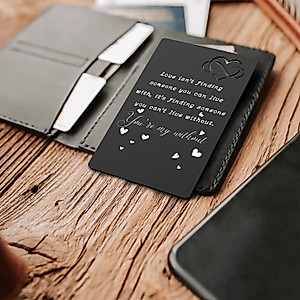 Vivopisew Wallet Card Gifts for Him Wallet Card Insert for Husband Hubby Boyfriend Anniversary Wallet Card Insert for Groom Fiance Wedding for Birthday Graduation Boyfriend Gift Idea (black) VCD34