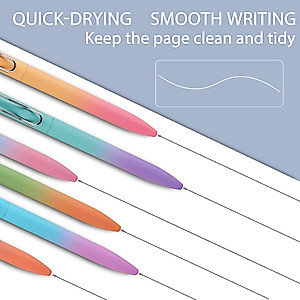 WY WENYUAN Gel Pens, 12 pcs Black Ink Pens Fine Point Smooth Writing Pens, Pastel Pens for Journaling Note Taking, Cute Office School Supplies Gifts for Women Men