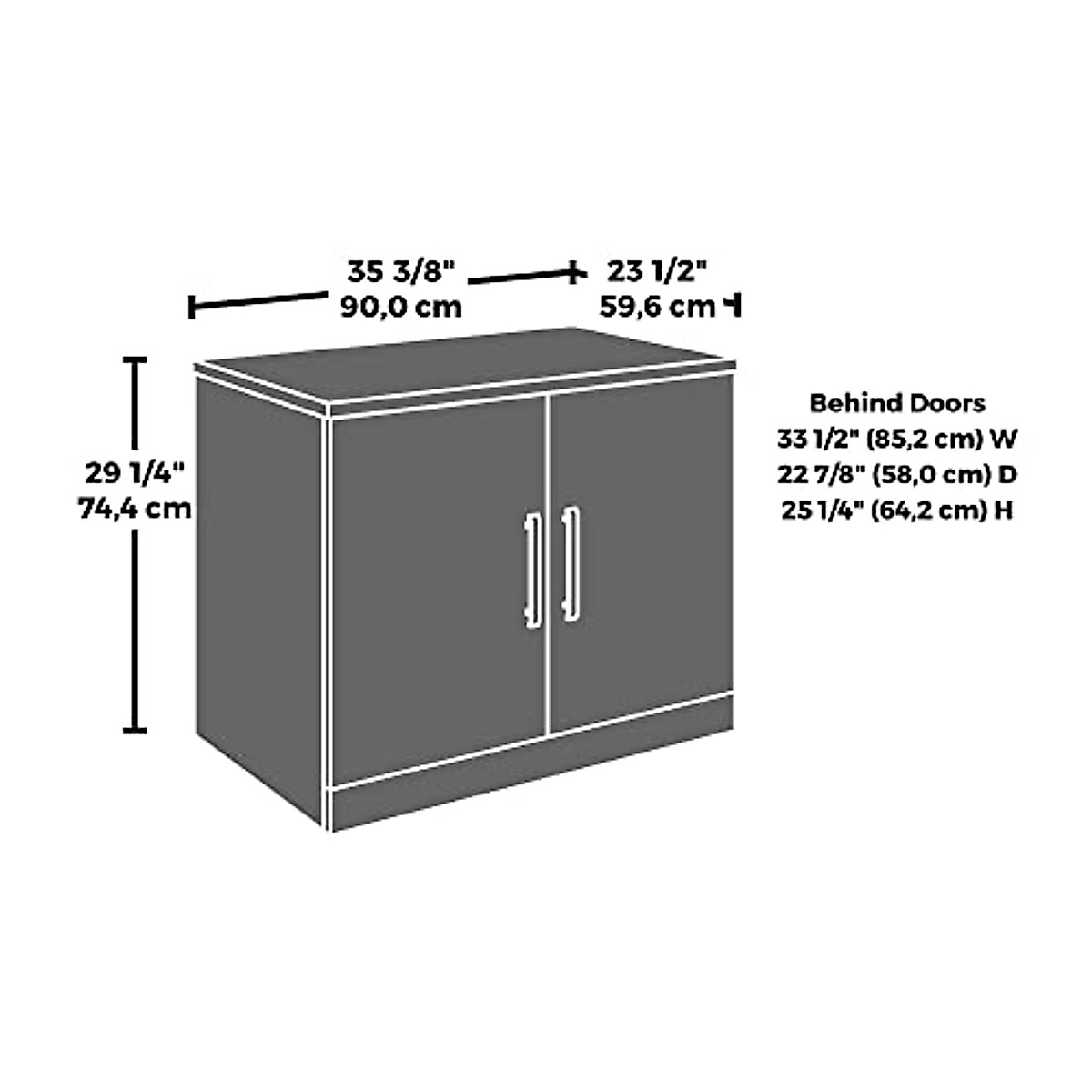 OFFICE WORKS BY SAUDER Affirm Commercial Storage Cabinet, L: 35.43" x W: 23.47" x H: 29.29", Hudson Elm Finish