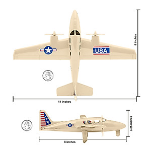 TimMee Prop Plane & Fighter Jet - Tan Plastic Army Men Airplanes US Made