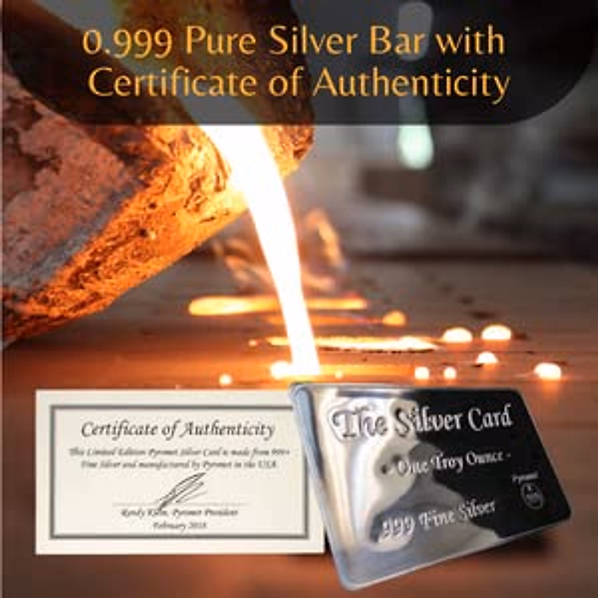 1 Troy oz Pure Silver Bars, Silver oz .999 Pure bar, Precision Minted one Once Silver bar, Mirror Finish Silver Bullion Brilliant Rectangular Coins with Certificates of Authenticity by Pyromet