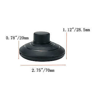 Tsnamay Black Floor Foot Switch,Round Floor Foot Switch Inline, Plastic Inline Foot Pedal Lamp Switch w/Push Step-on-Button for LED Light On-Off Control