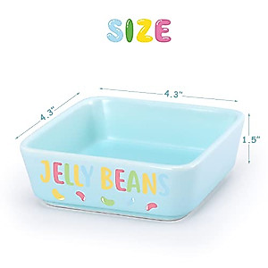 Easter Mini Candy Dish Set of 2 Ceramic Bowl for Tiered Tray Decor Jelly Beans Hip Hop Bunny Easter Egg Table Shelf Decorations Cookie Spring Party Farmhouse Home Decor Housewarming Gift Idea