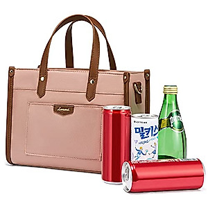 LOVEVOOK Lunch Bag Women,Lightweight Insulated Lunch Box for Picnic Beach,Pink,S