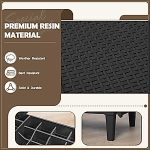 Flamaker Outdoor Lounge Chairs PE Waterproof Chaise Lounge with 5-Position Adjustable Backrest Easy Assembly Pool Lounge Chairs for Deck, Lawn, Beach (Black)