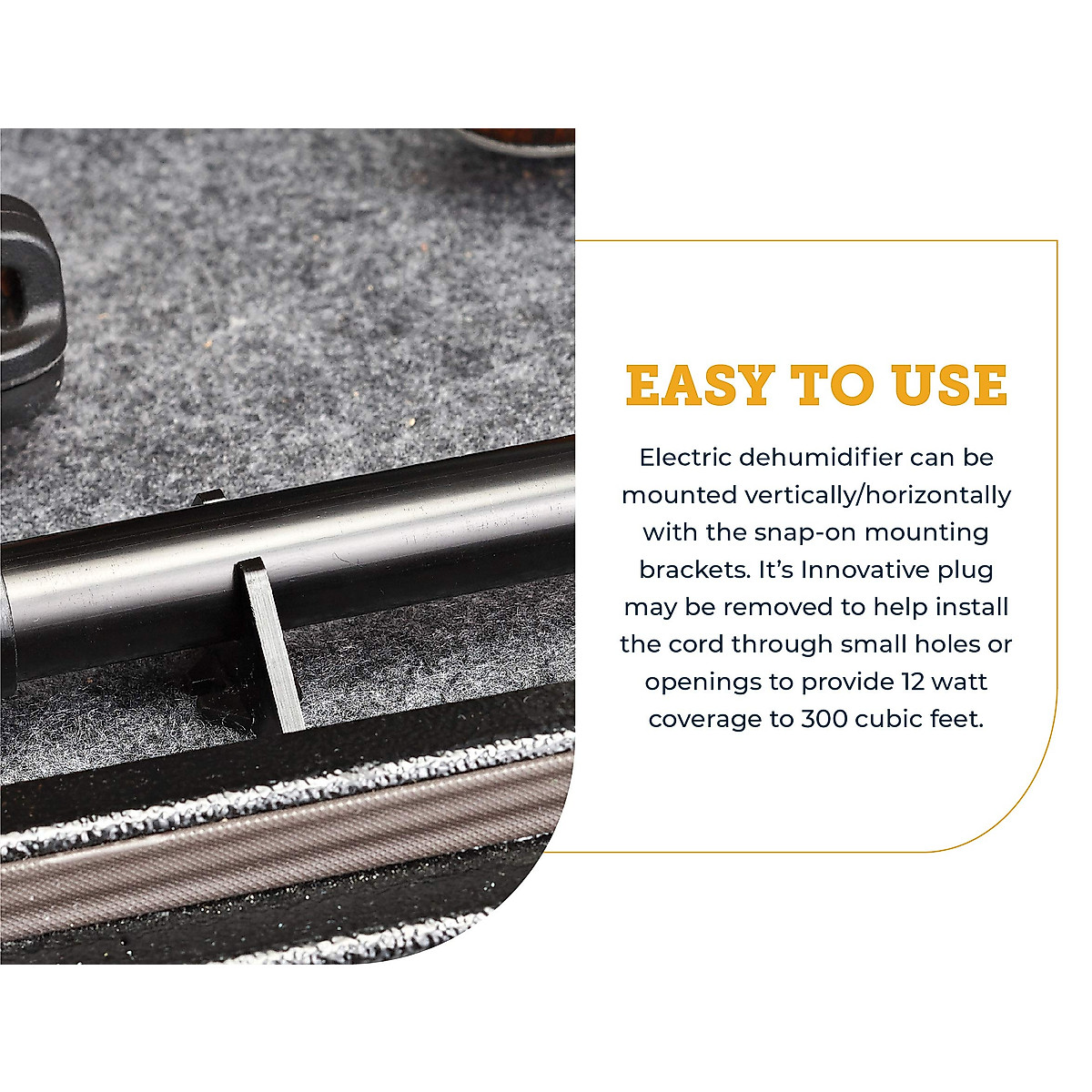 SnapSafe Gun Safe Dehumidifier Rod 24 Inch, Black, 75905 -Maintenance-Free Plug-In Electric Dehumidifier Eliminates Moisture for Gun Safes & Cabinets to Help Prevent Rust & Corrosion in Your Gun Vault