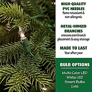 Fraser Hill Farm 7.5-Ft. Foxtail Pine Christmas Tree with Smart String Lighting, Green