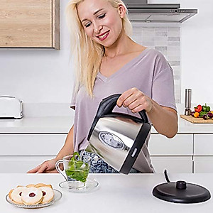 Moss & Stone Stainless Steel Electric Kettle, Cordless Pot 1.2L Portable Electric Hot Water Kettle, 1500W Strong Fast Boiling Pot, Water Boiler, Electric Tea Kettle With Boil Dry Protection