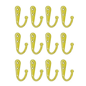 Mcredy 12 PCS Coat Hooks,Wall Mounted Single Robe Hook Hanging Towel Hooks for Coat, Bags, Hat, Cap, Scarf,Yellow